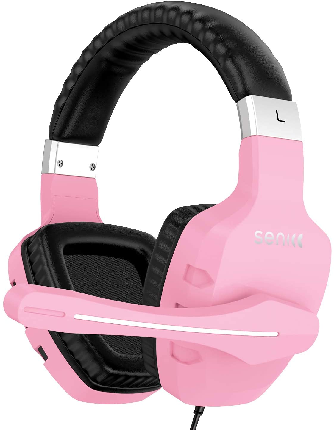 Gaming Headset with Microphone for PC, Over Ear 3.5mm PC Headphone with Lightweight Design Noise Cancelling Volume Control for Laptop, Tablet