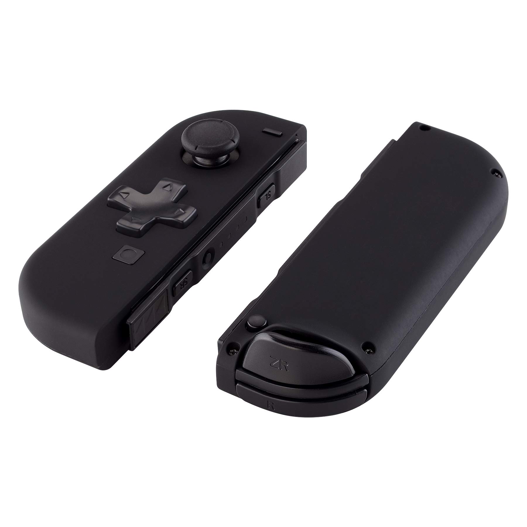 eXtremeRate Soft Touch Black Joycon Handheld Controller Housing (D-Pad Version) with Full Set Buttons, DIY Replacement Shell Case for Nintendo Switch & Switch Oled Joy-Con β Console Shell NOT Included