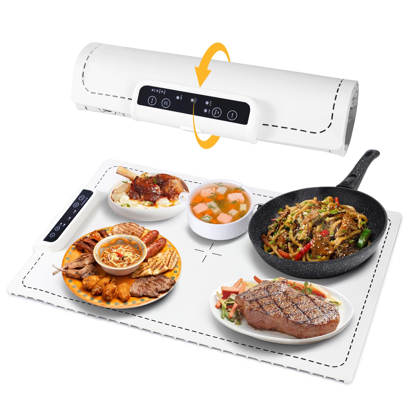 LNNIW Warming Mat for Food,Food Warming Mat,Electric Warming Tray for Buffets Party and Home Daily Use,Heating Fastly in 10s,Portable Design,Timed Function for Your Family.