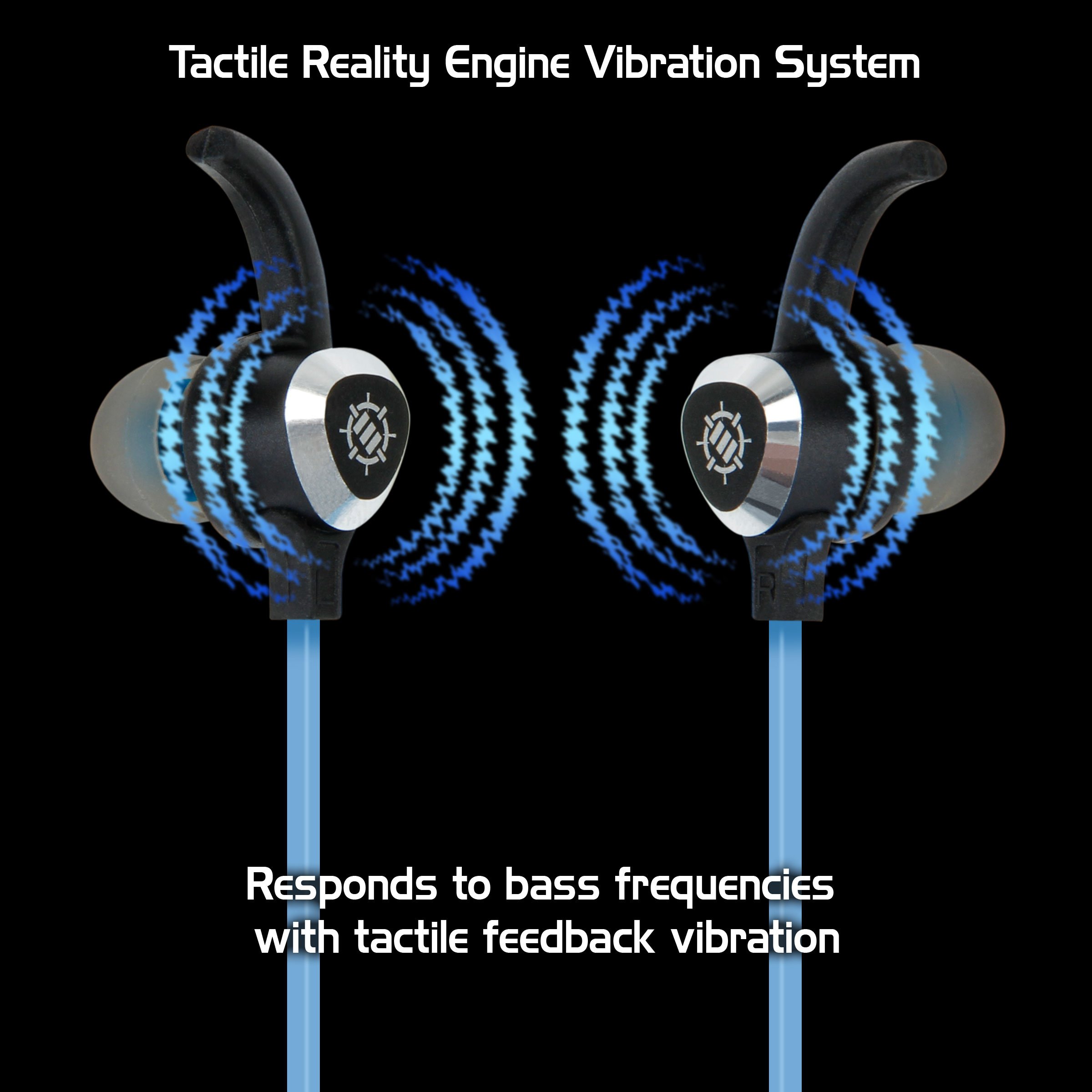 ENHANCE Mobile Gaming Earbuds for PS4, PC, Xbox One & Nintendo Switch with Bass Vibration Feedback & Microphone - Full Metal Housings, Noise Isolating, in Ear Hooks & Tangle Free Cable