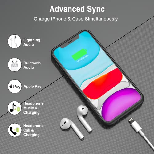 ZENEE Battery Case for iPhone 11 Pro Max/Xs Max, 7000mAh Slim Portable Protective Charger Case Extended Battery Charging Case for iPhone 11 Pro Max and iPhone Xs Max (6.5 inch), Black