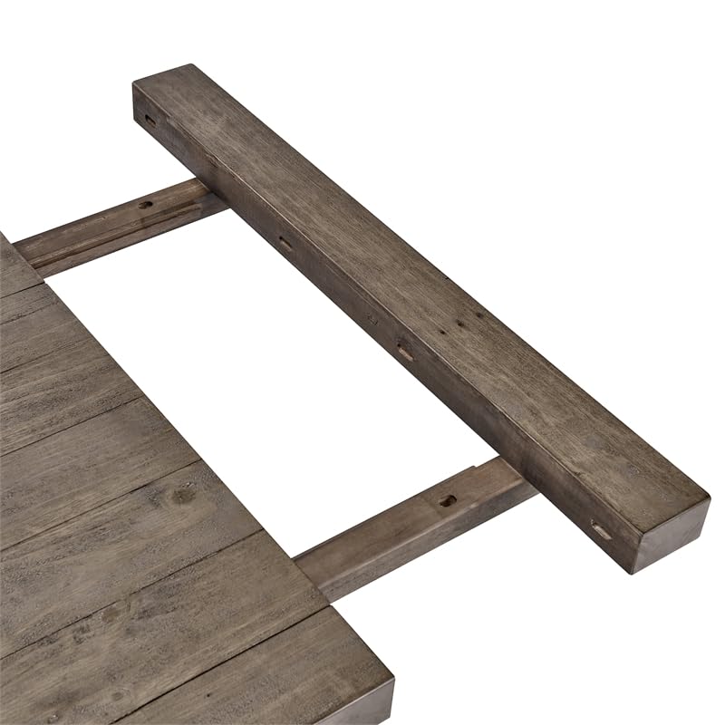 Kosas Home Quincy Reclaimed Pine Extension Dining Table in Weathered Brown