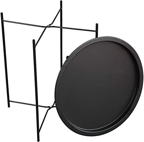 JERAOL Round Side Table Set of 2 with Storage, Metal End Table for Living Room Bedroom and Outdoor,Easy to Clean Strong and Durable Iron Sofa Table for Small Space, Easy Assembly