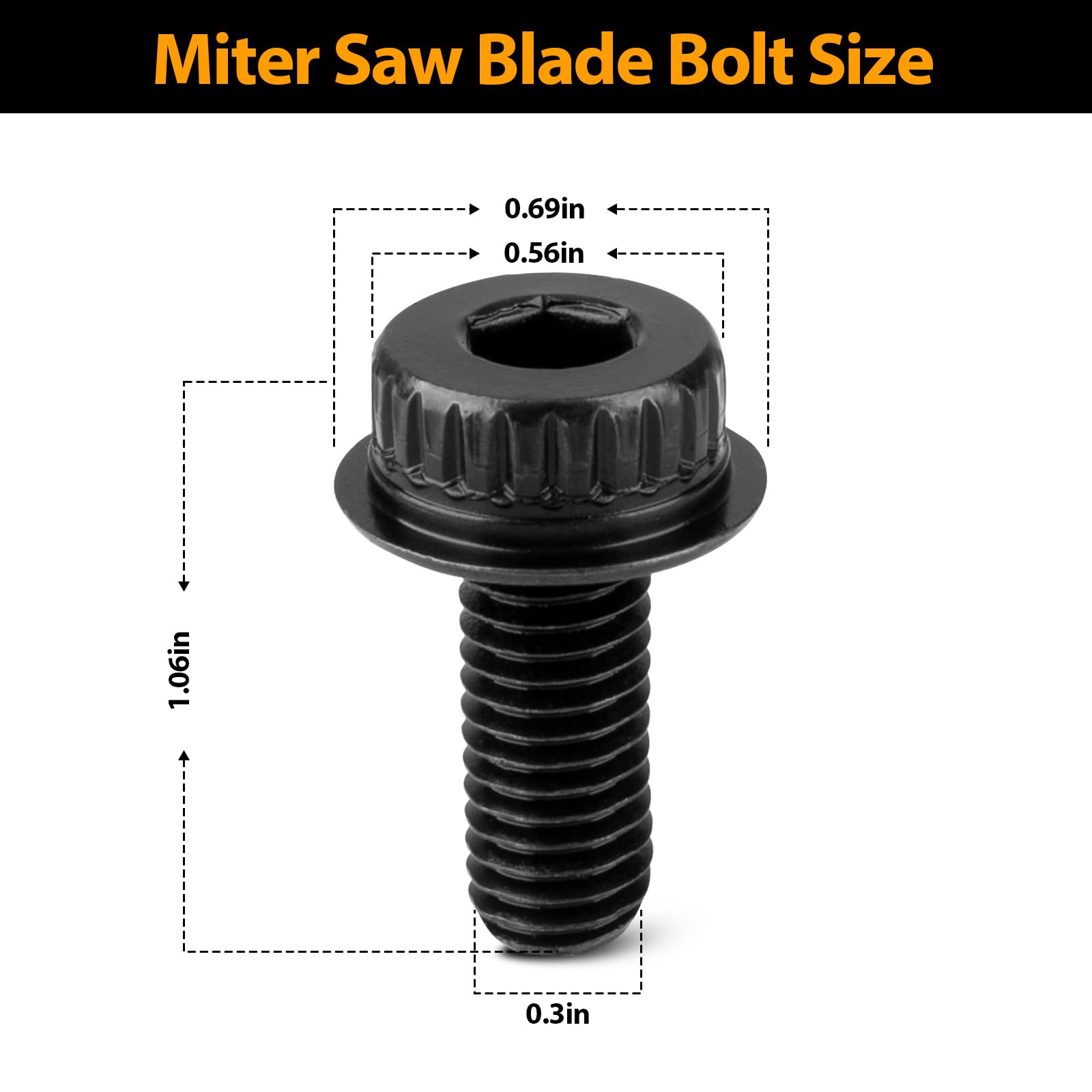 N600011 Replacement for DeWalt Miter Saw Blade Bolt DWS716XPS DWS715 DWS779 DWS713 DCS361M1 DWS716 DHS790T2 DCS361B DHS790AB DWS780 DWS713-B3 DWS713-AR DWS713-B2 DWS713-BR DHS790AT2 DWS715-BR (2 Pack)