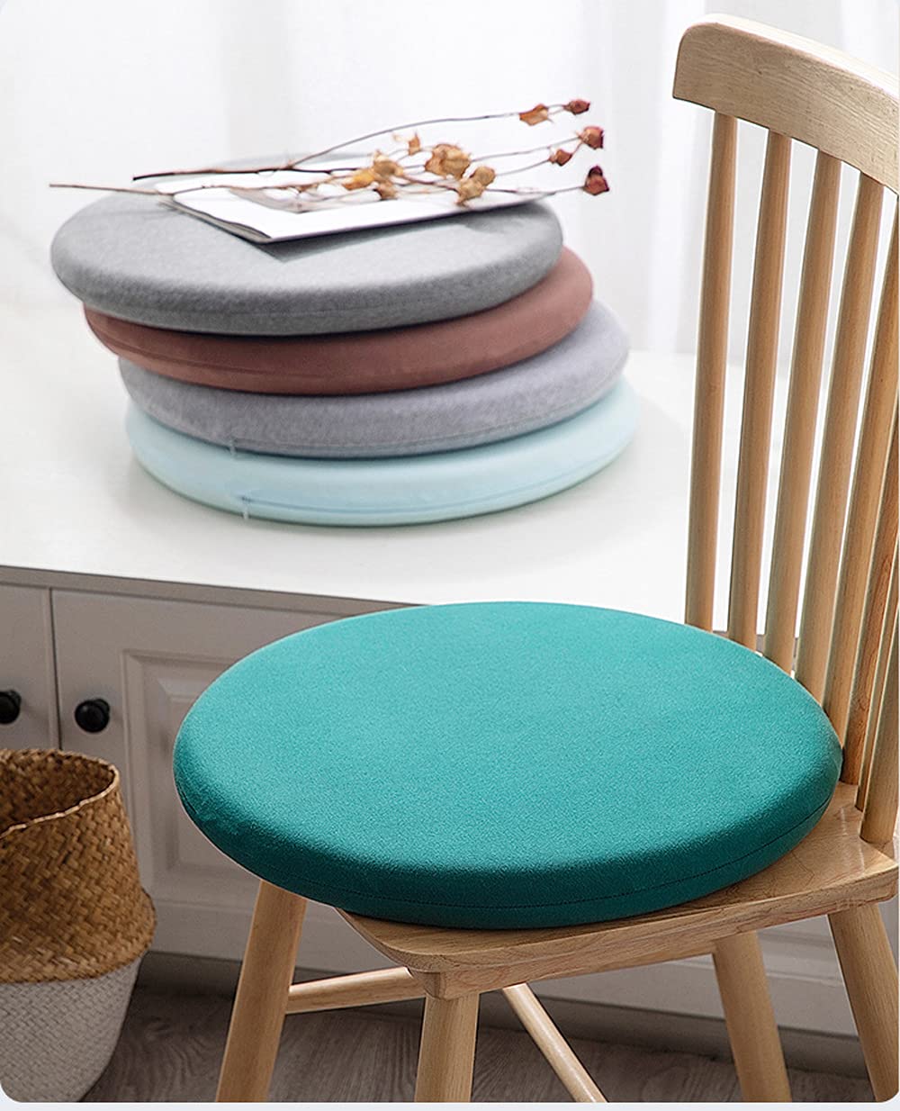 Eonxius Memory Foam Seat Stool Round Cushions Floor Support Pillow Home Office Chair Pads Pink 12''