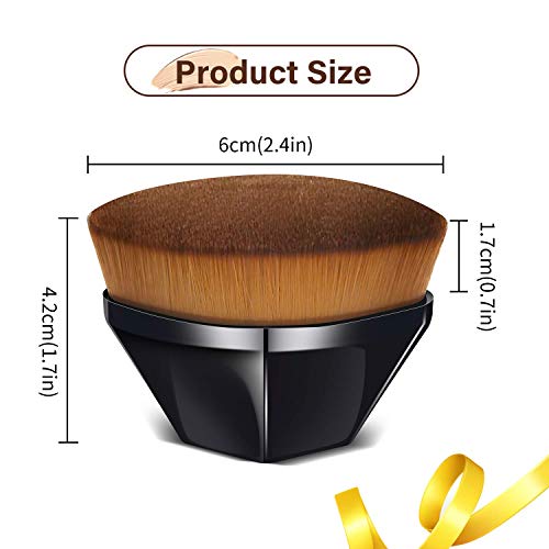 Foundation Makeup Brush Flat Top Kabuki Hexagon Face Blush Liquid Powder Foundation Brush for Blending Liquid, Cream or Flawless Powder Cosmetics (Pink)