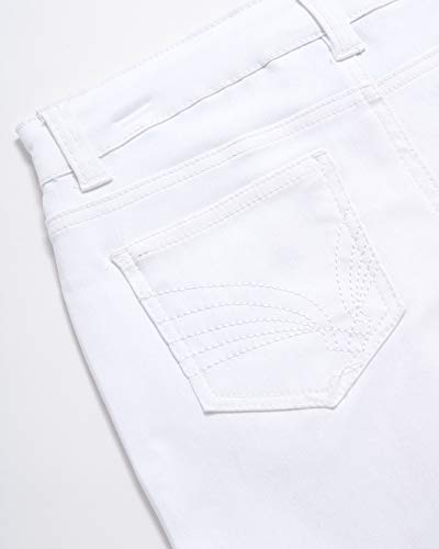 Real Love Girls' Shorts - Super Stretch Twill Bermuda Shorts (2 Pack), Size 14, White/Hot Pink