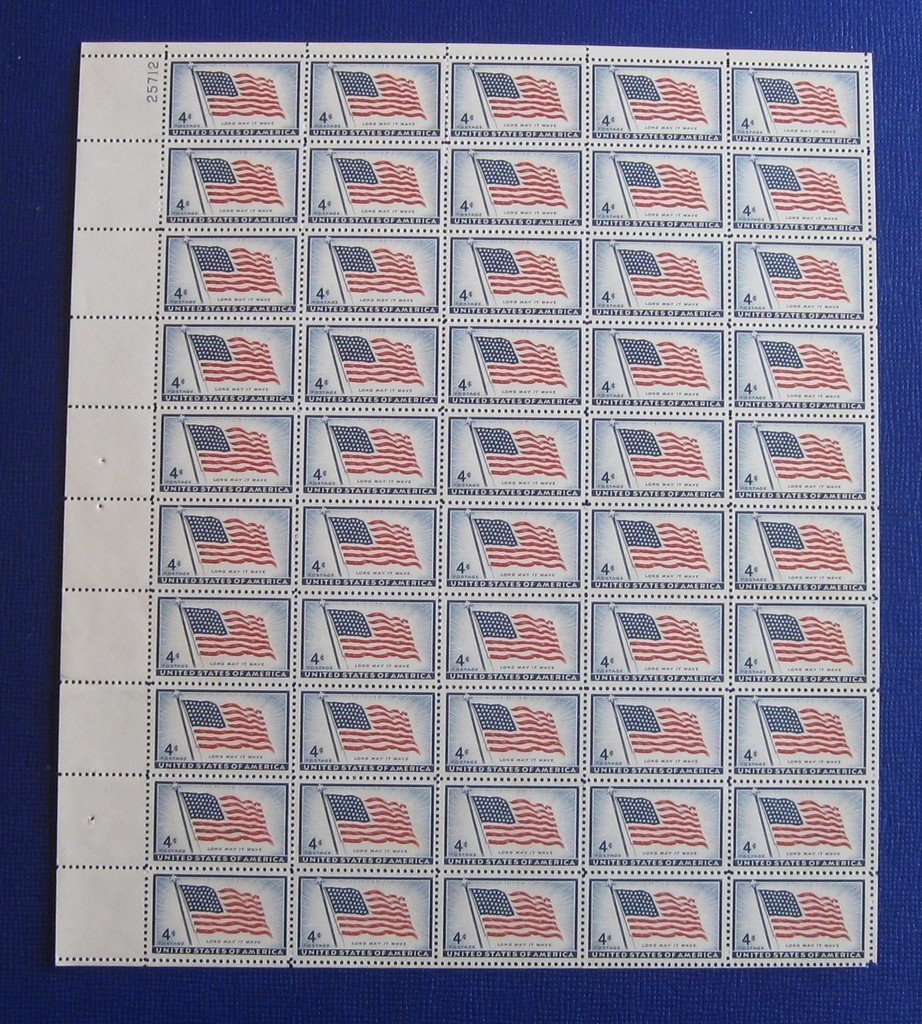 USPS Old Glory Full Sheet of 50 X 4 Cent Stamps Scott 1094
