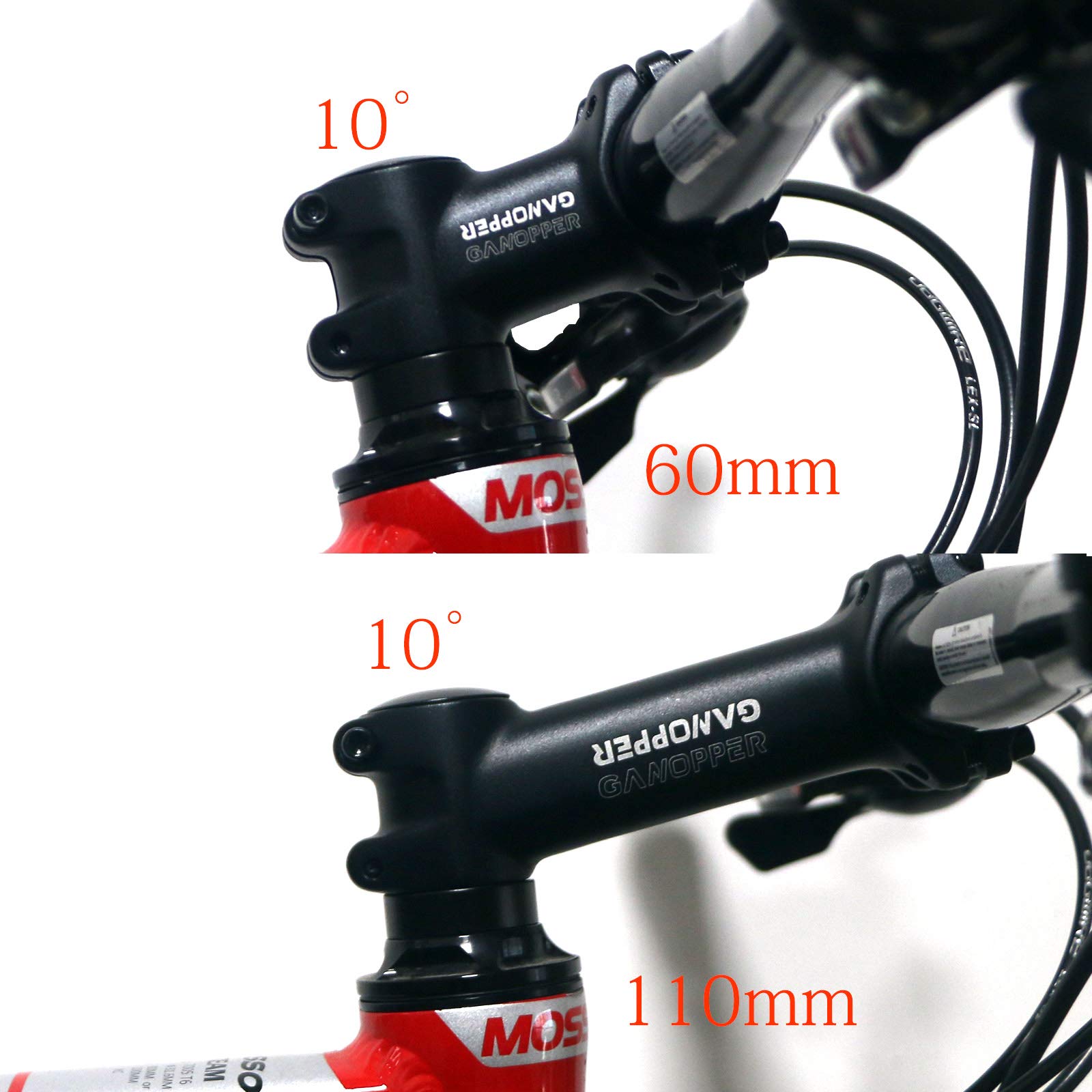 GANOPPER Mountain Bike Handlebar Stem 31.8 MTB Stem Riser 25.4 Bike Stem Fixie Bicycle Accessories