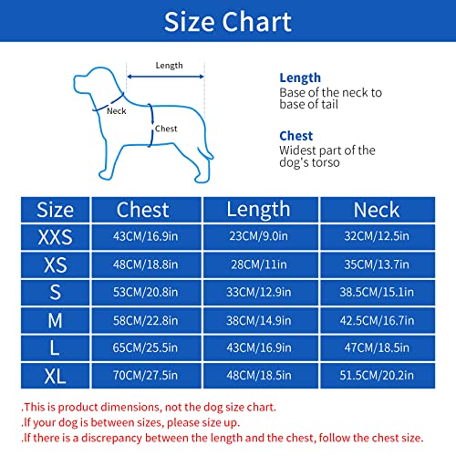 Kigai Blue Leopard Dog Coat Fleece Warm Windproof Pet Clothes for Snow Cold Weather, Soft Cozy Breathable Dog Winter Jacket for Small Medium Large Dogs with Leash Hole Pet Coat(XXS - XL)