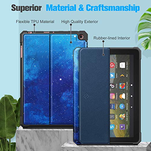 Fintie Case for All-New Fire HD 8 and Fire HD 8 Plus Tablet (10th Generation, 2020 Release) - [Flex Stand] Slim Folding Protective Cover with Soft TPU Back Shell, Auto Sleep/Wake, Starry Sky