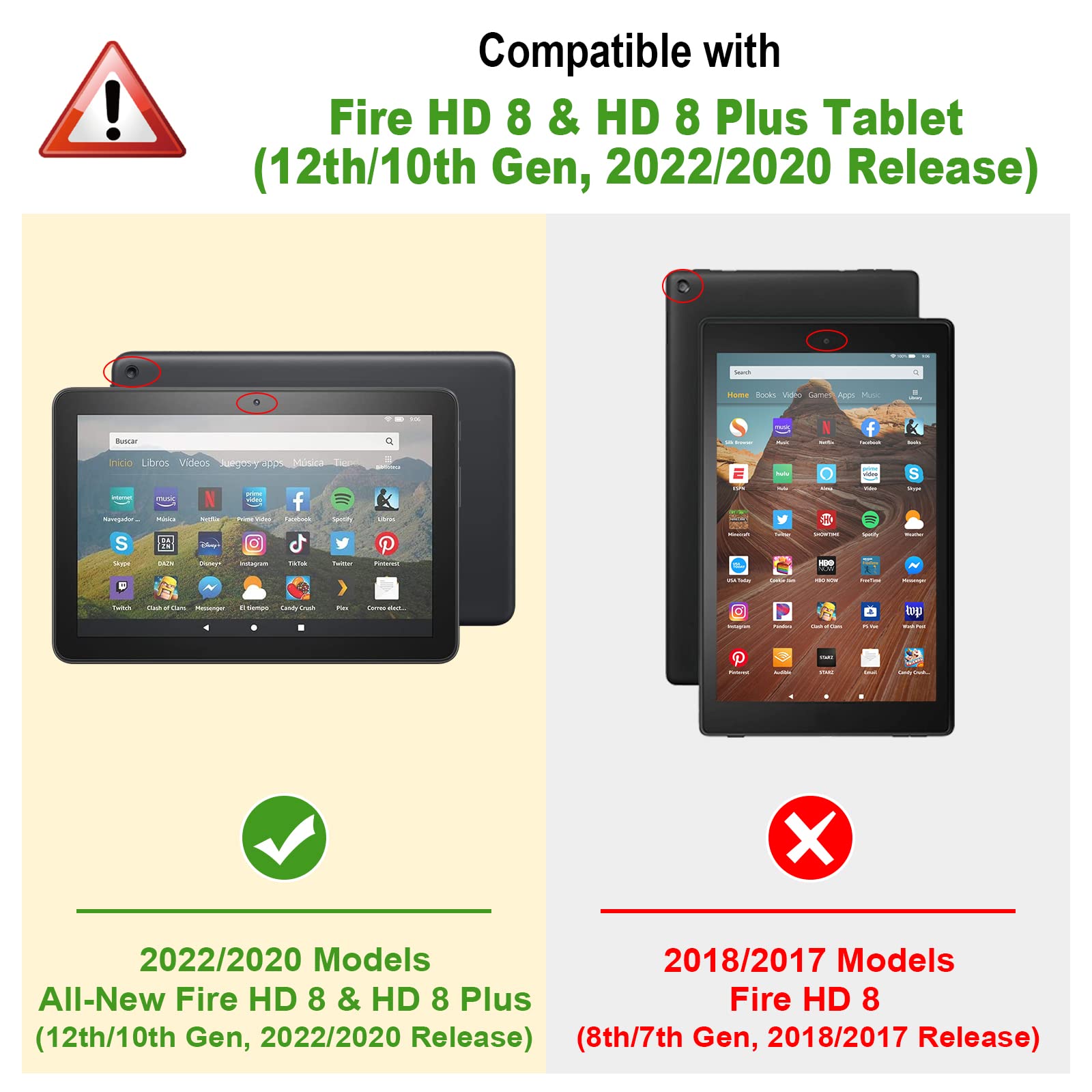 Fintie Folio Case for Amazon Fire HD 8 & Fire HD 8 Plus Tablet (Fits Both 12th/10th Generation, 2022/2020 Release)- Slim Fit Premium Vegan Leather Standing Cover with Auto Sleep/Wake, Twilight Blue
