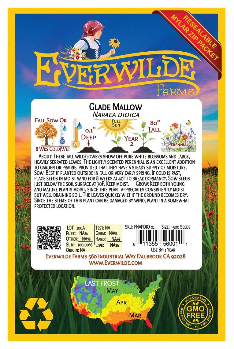 Everwilde Farms - 250 Glade Mallow Native Wildflower Seeds - Gold Vault Jumbo Seed Packet