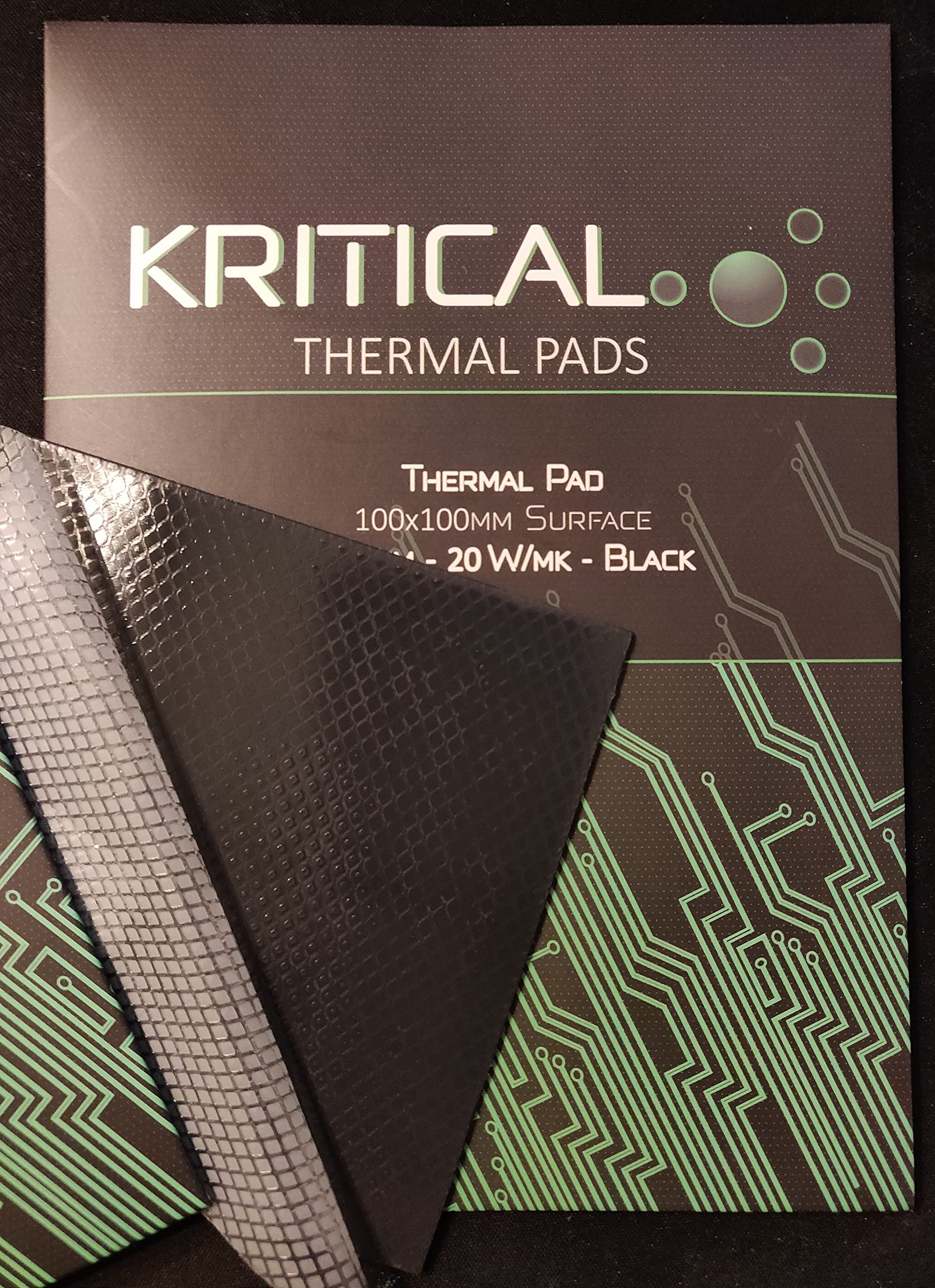 Kritical Thermal Black Pads - Extreme Conductivity (20 W/mK) - Designed specifically for GPU, CPU and othermicroelectronic (1.5 mm)