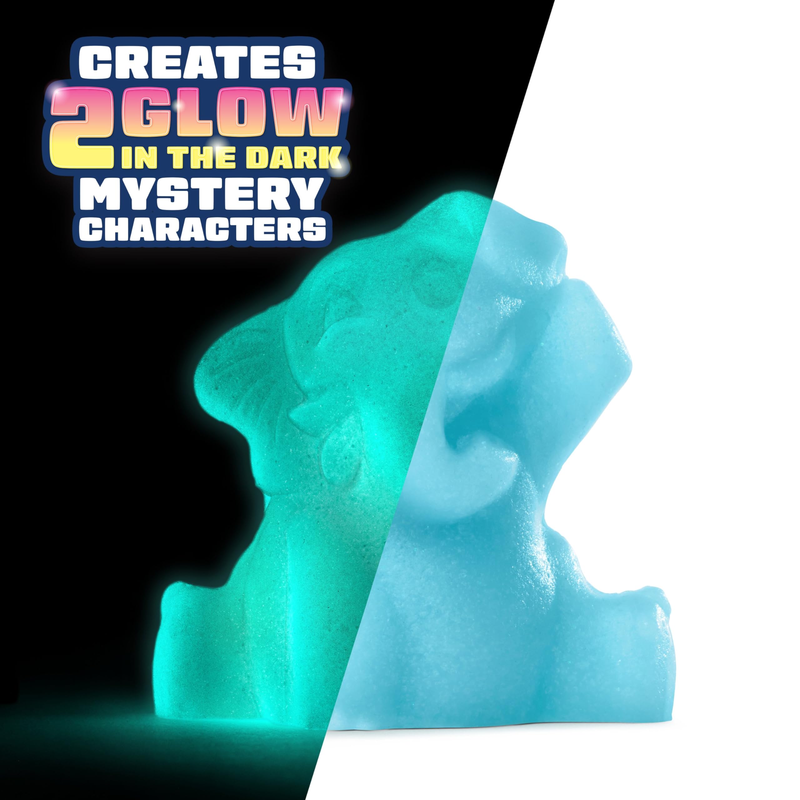 Elmer’s Squishies Kids’ Activity Kit, DIY Glow in the Dark Squishy Toy Kit Creates 2 Mystery Characters, 13 Piece Kit