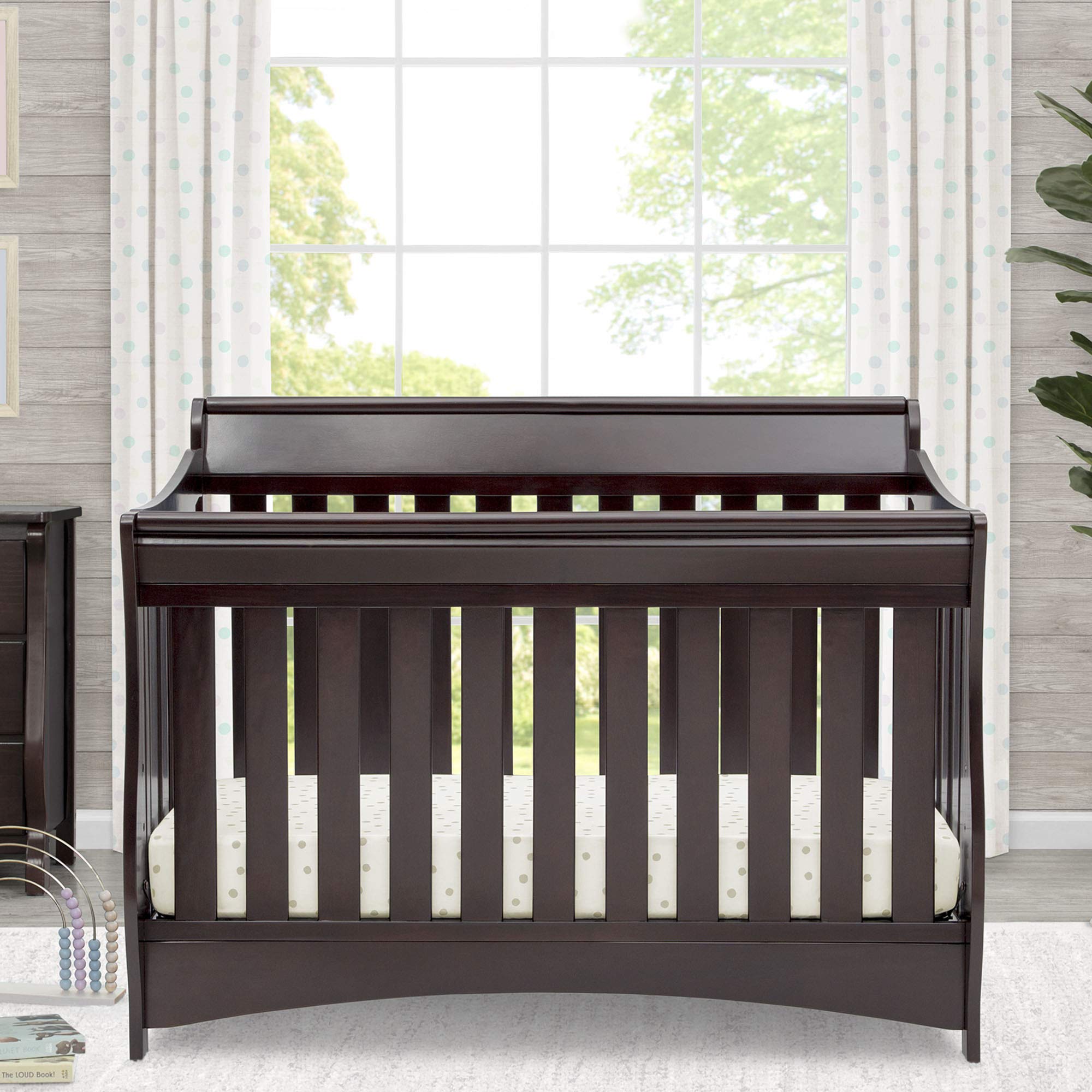 Delta Children Bentley S Series Deluxe 6-in-1 Convertible Crib, Dark Chocolate