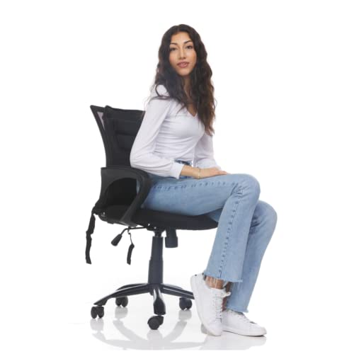 FOMI Firm Lumbar Orthopedic Back Support | Gel and Foam Thoracic Support Pillow for Office, Car, Kitchen | Sciatica and Tailbone Pain Relief | Upper and Lower Back Posture Cushion