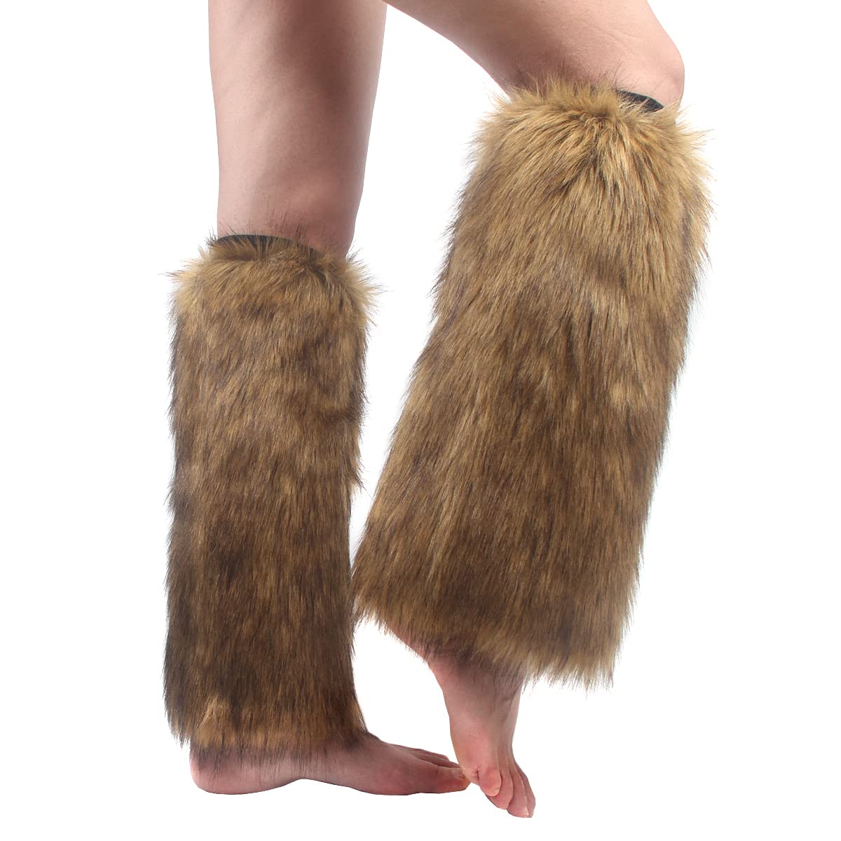 Faux Fur Leg Warmer,Warm Soft Cozy Fuzzy Leg Warmer Boot Cuff Cover for Women Party Costumes
