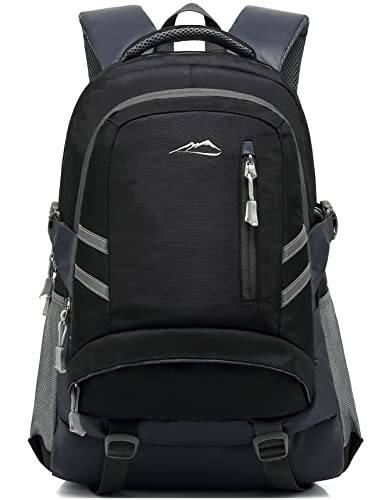 ProEtrade Backpack Bookbag for College Laptop Travel, Fit Laptop Up to 15.6 inch Multi Compartment with USB Charging Port Anti theft, Gift for Men Women (Black)