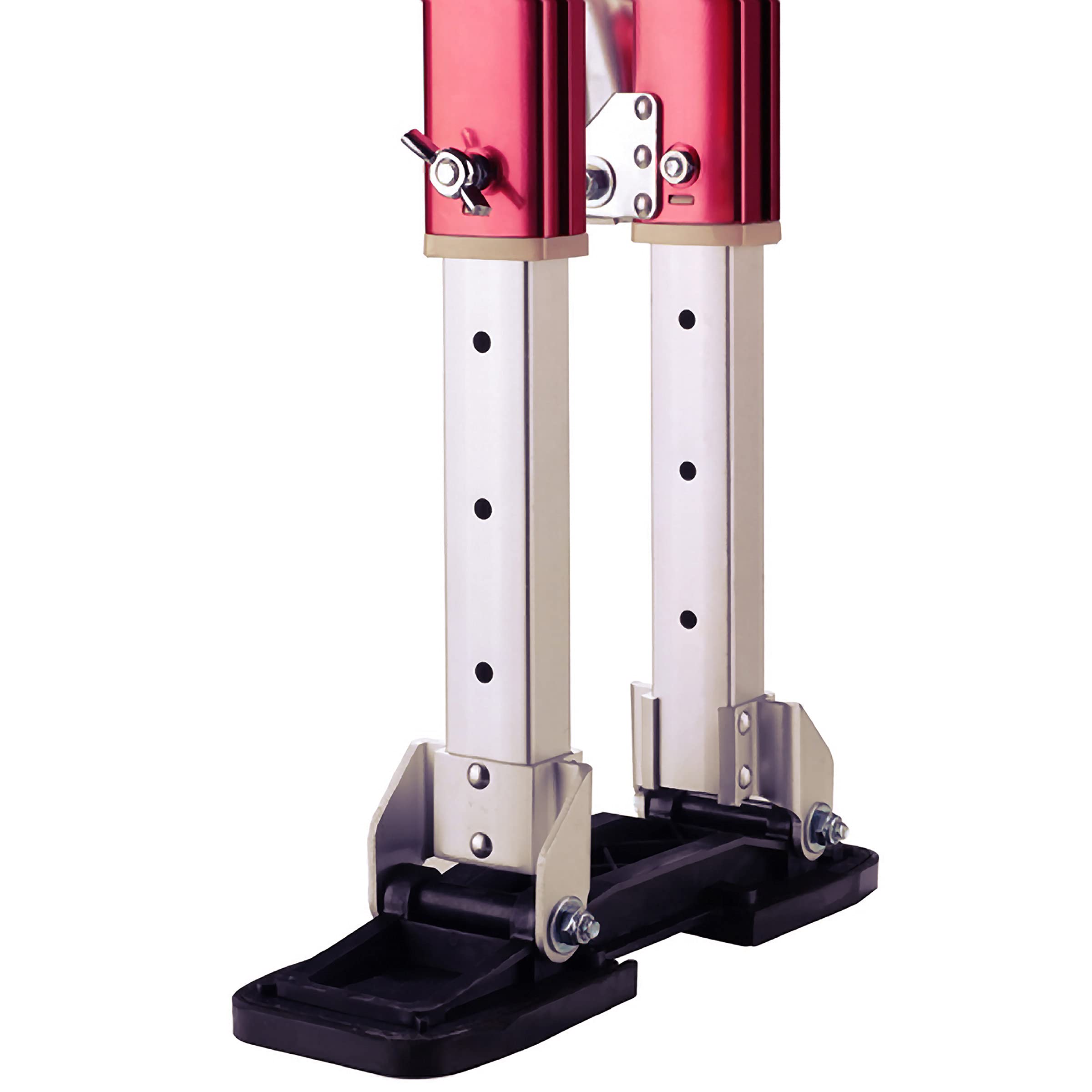 Drywall Stilts β 18-30-inch Aluminum Spring Loaded Stilts with A Locking Heel Strap for Construction, Painting, and Finishing by Pentagon Tools (Red)