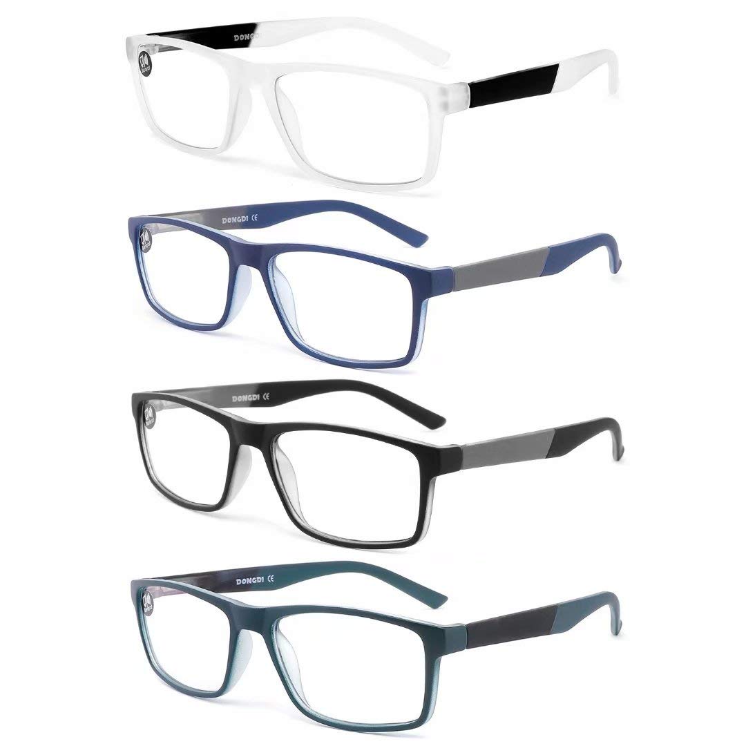 DONGDI Blue Light Blocking Reading Glasses 4 Pack Computer Readers for Women Men,Anti Glare UV Ray Filter Eyeglasses +1.75