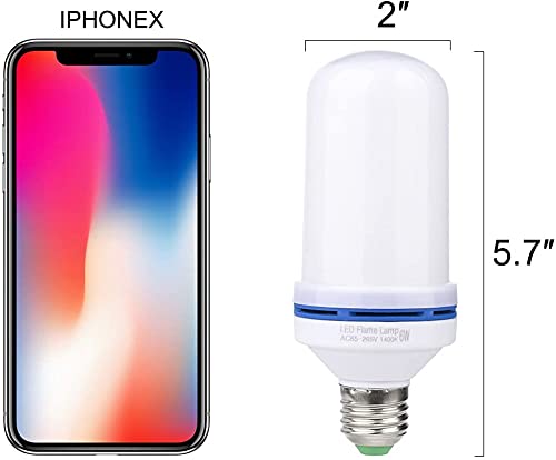Dyforce Christmas Light Bulbs, 6W 4 Modes E26/E27 Base Flickering Fire Light Bulbs with Gravity Sensor, Flame Light Bulbs for Indoor Outdoor Decorations - 4 Pack