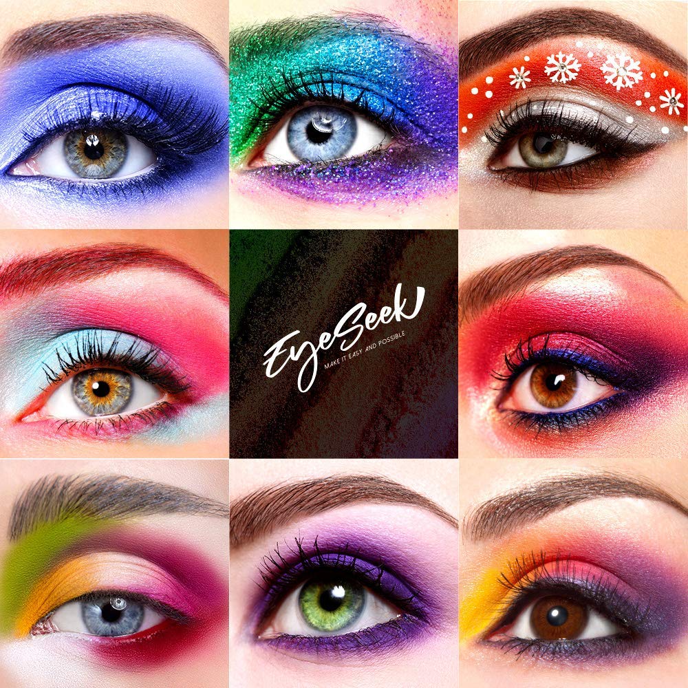 EYESEEK Colorful Bright Eye Makeup Palettes Sets, Eyeshadow Palette, High Pigmented Pallets, Matte Shimmer Eye Shadow Plattet Make Up Gift Sets Starter Kit for Halloween Makeup