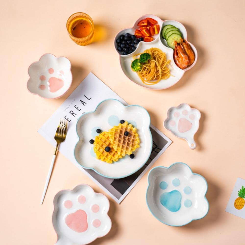 Gaolinci Cute Cat Claw Ceramic Spoon Rests, Easy-to-Clean Kitchen Cutlery Holder (Set of 2)