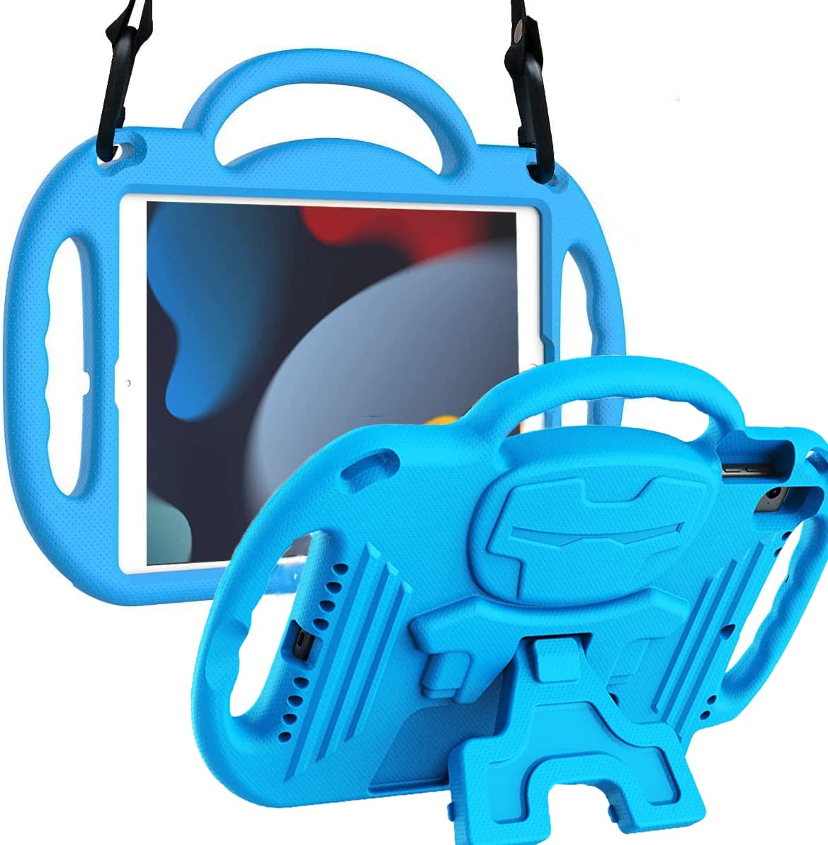 iPad 9th Generation Case for Kids, iPad 10.2 Case for Kids, iPad 8th/7th Generation Case, BMOUO Shockproof Handle Stand Strap Case for iPad 10.2 inch 2021/2020/2019 (iPad 9th/8th/7th Generation),Blue