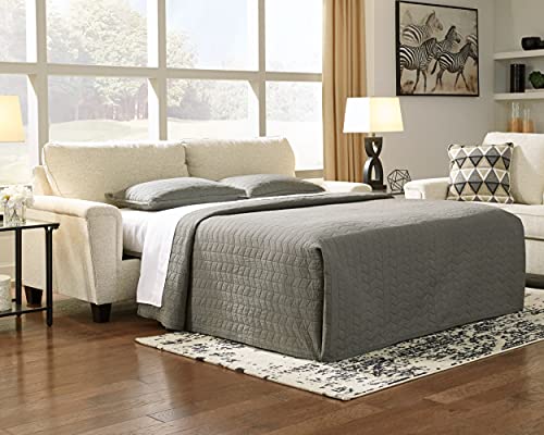 Signature Design by Ashley Abinger Chenille Contemporary Queen Sofa Sleeper with 2 Accent Pillows, Dark Gray