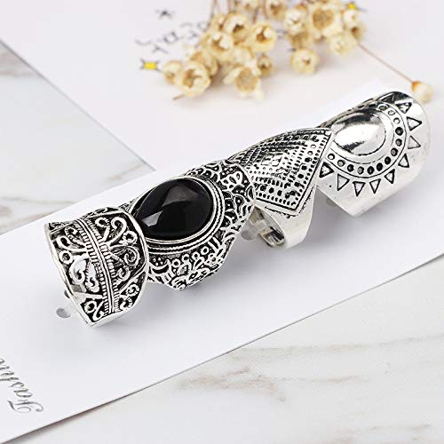 HonpraD engagement rings for women sterling silver Sisters Vintage Bohemian Women Stack Rings 4pcs/Set Silver Chunky Rings