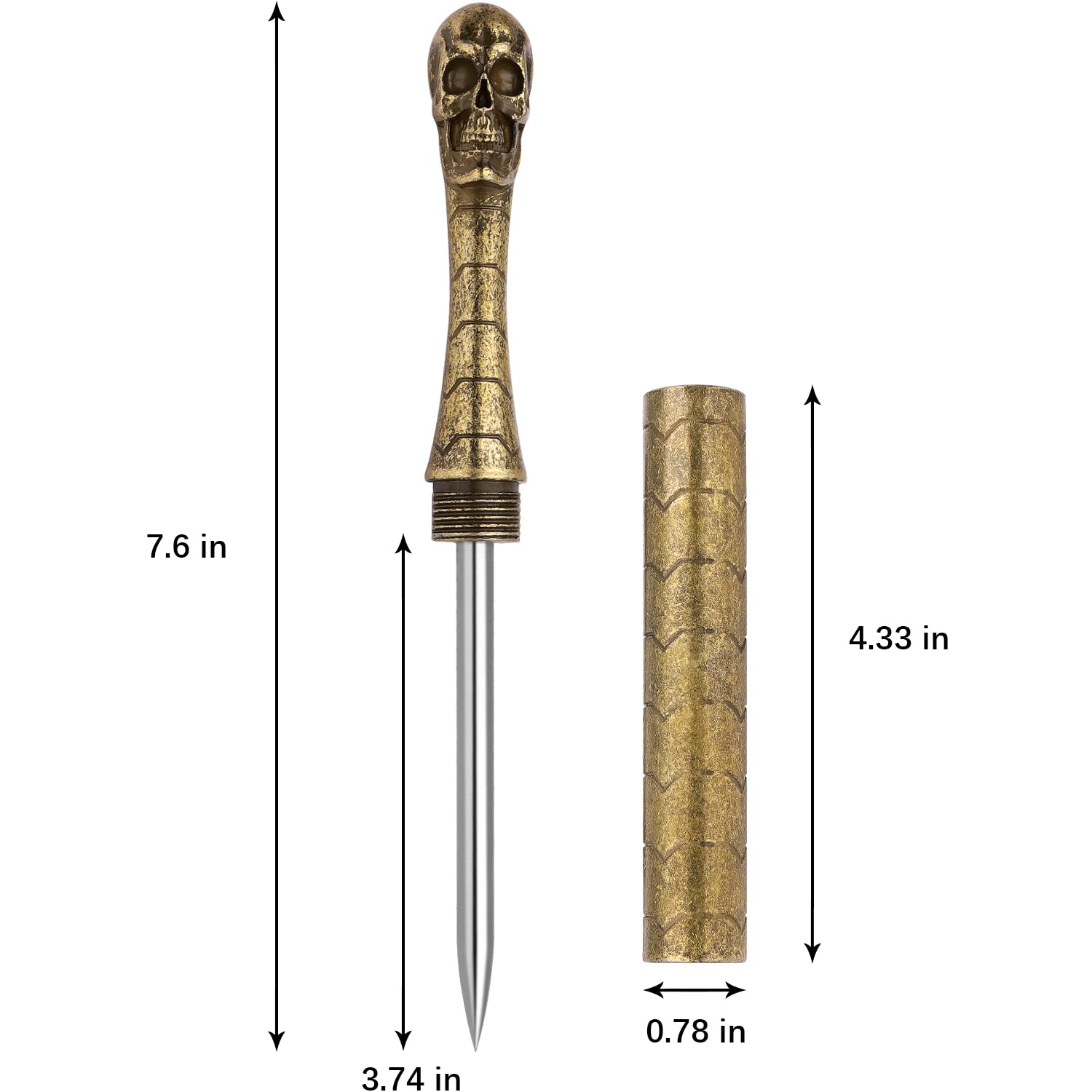 JINBAZO Ice Pick with Safety Cover, Pick Tool for Breaking Ice, Non-slip Antiskid Handle for Kitchen, Bars, Bartender, Camping (Bronze)