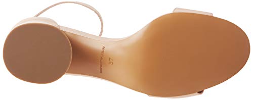 Emporio Armani Women's Block Heel Ankle Strap Sandal Heeled, Nude, 35M Medium EU (5.5 US)