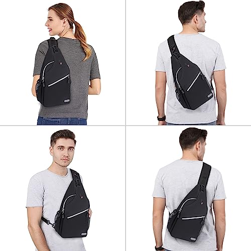 MOSISO Sling Backpack, Multipurpose Crossbody Shoulder Bag Travel Hiking Daypack & Hydration Pack Backpack, Light-Weight Compact Daypack Backpack Rucksack with 2 Liter Water Hydration Bladder