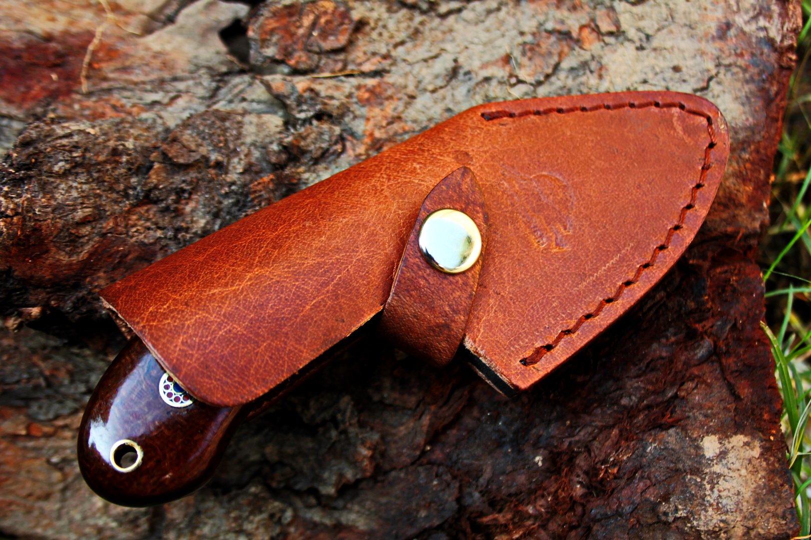 DKC Knives (5 6/18) DKC-89-CS Vortex Fixed Hunting Skinner Knife Carbon Steel Mahogany Micarta 6" Long, 3" Blade 6.7oz