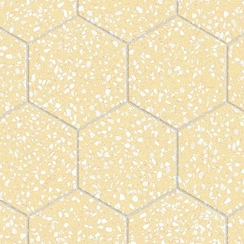 SomerTile FCD10VCYW Venice Hex Yellow 8-5/8" x 9-7/8" Porcelain Floor and Wall Tile