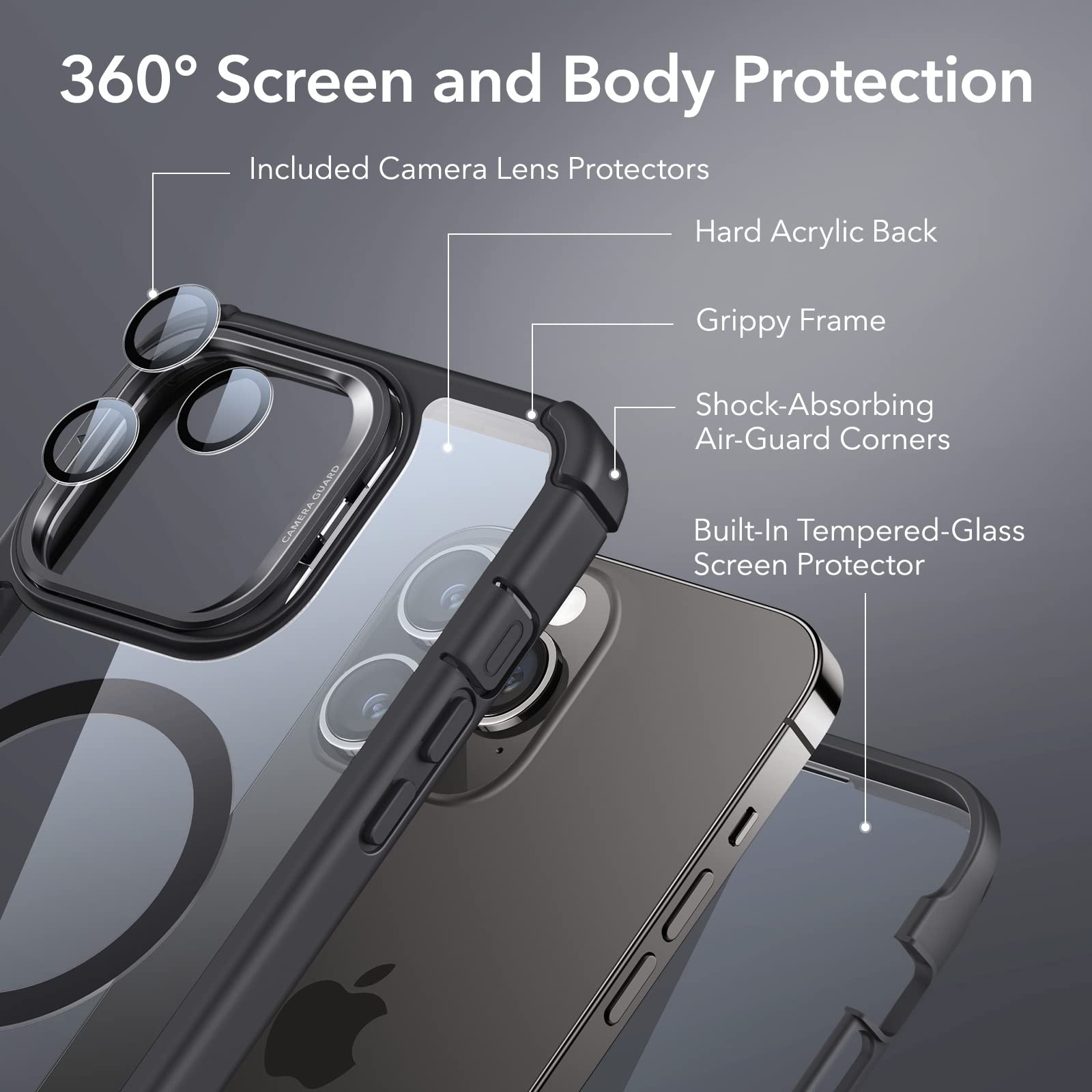 ESR MagSafe Shockproof iPhone 14 Pro Max Case with Kickstand - Military-Grade Protection
