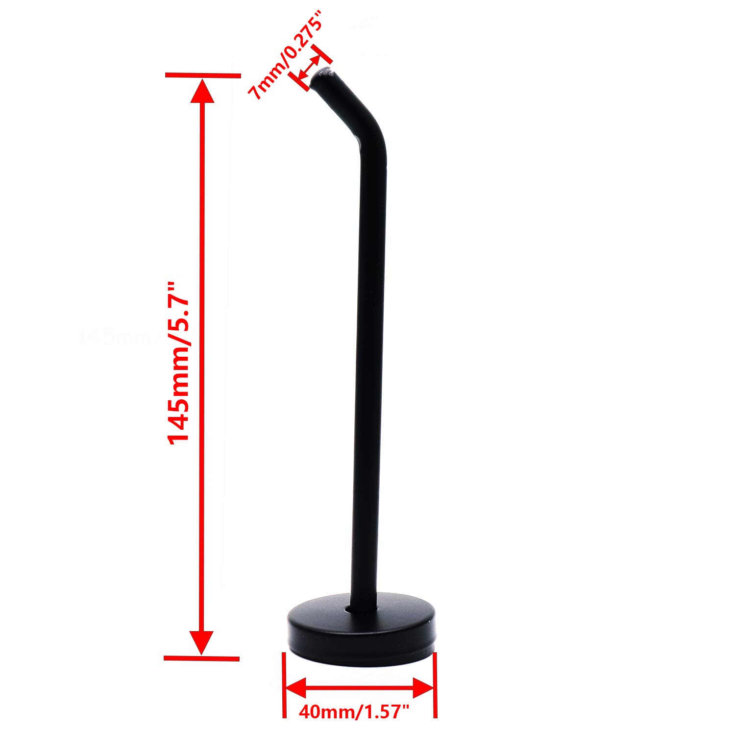 Rannb Robe Hook Coat Hook Heavy Duty Long Nose Wall Mount Hook Stainless Steel Black Matt Surface 145mm/5.7" Length - Pack of 4