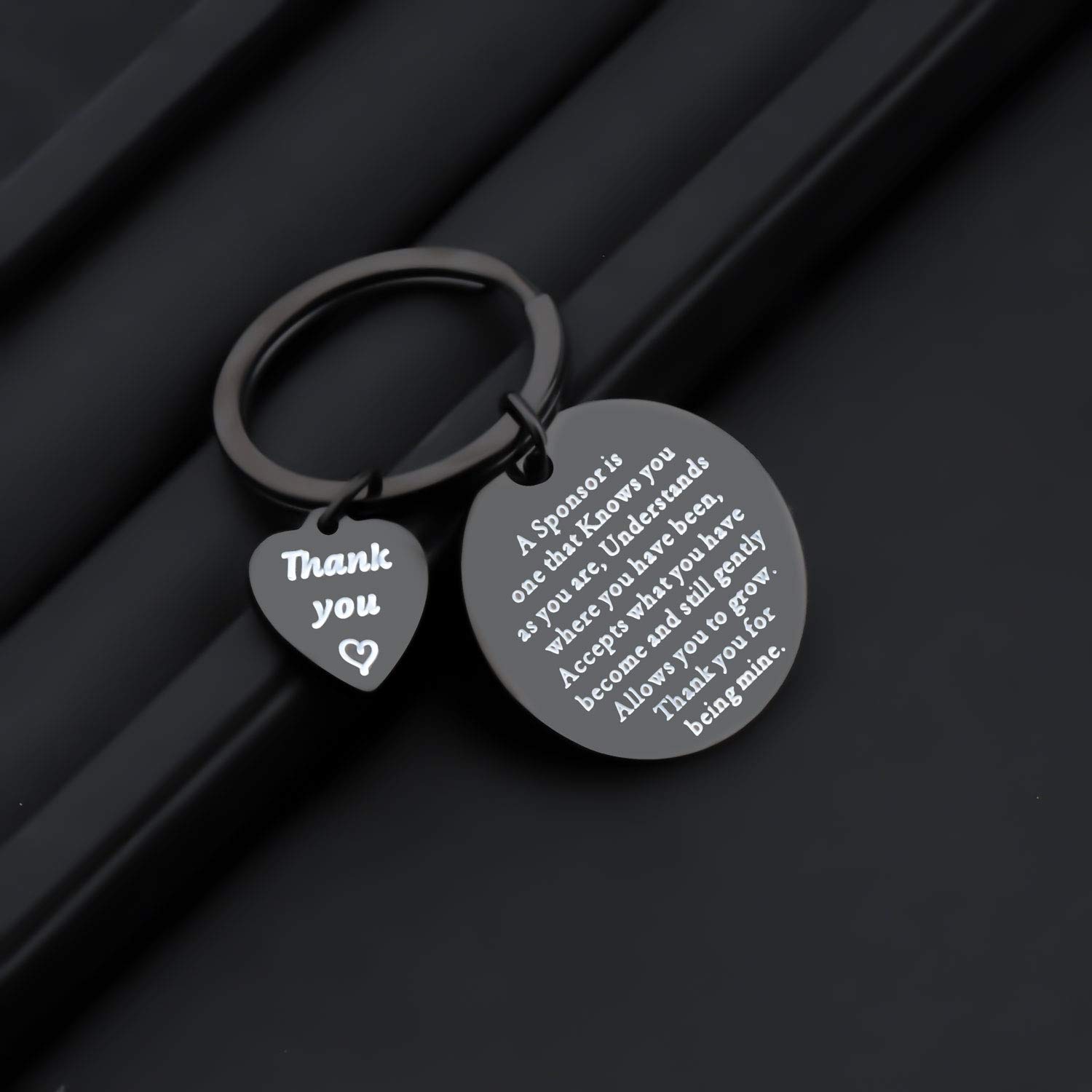 ENSIANTH Sponsor Gift Sponsor Appreciation Gift AA Sponsor Gift NA Addiction Recovery Gift Confirmation Sponsor Gift (Sponsor Black)