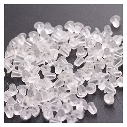Earring Backs Locking Soft Silicone Rubber Earring Back Stoppers for Stud Earrings DIY Earring Findings Accessories Bullet Tube Ear Plugs Hypoallergenic Secure (Color : Bullet White Color 500pcs, Si