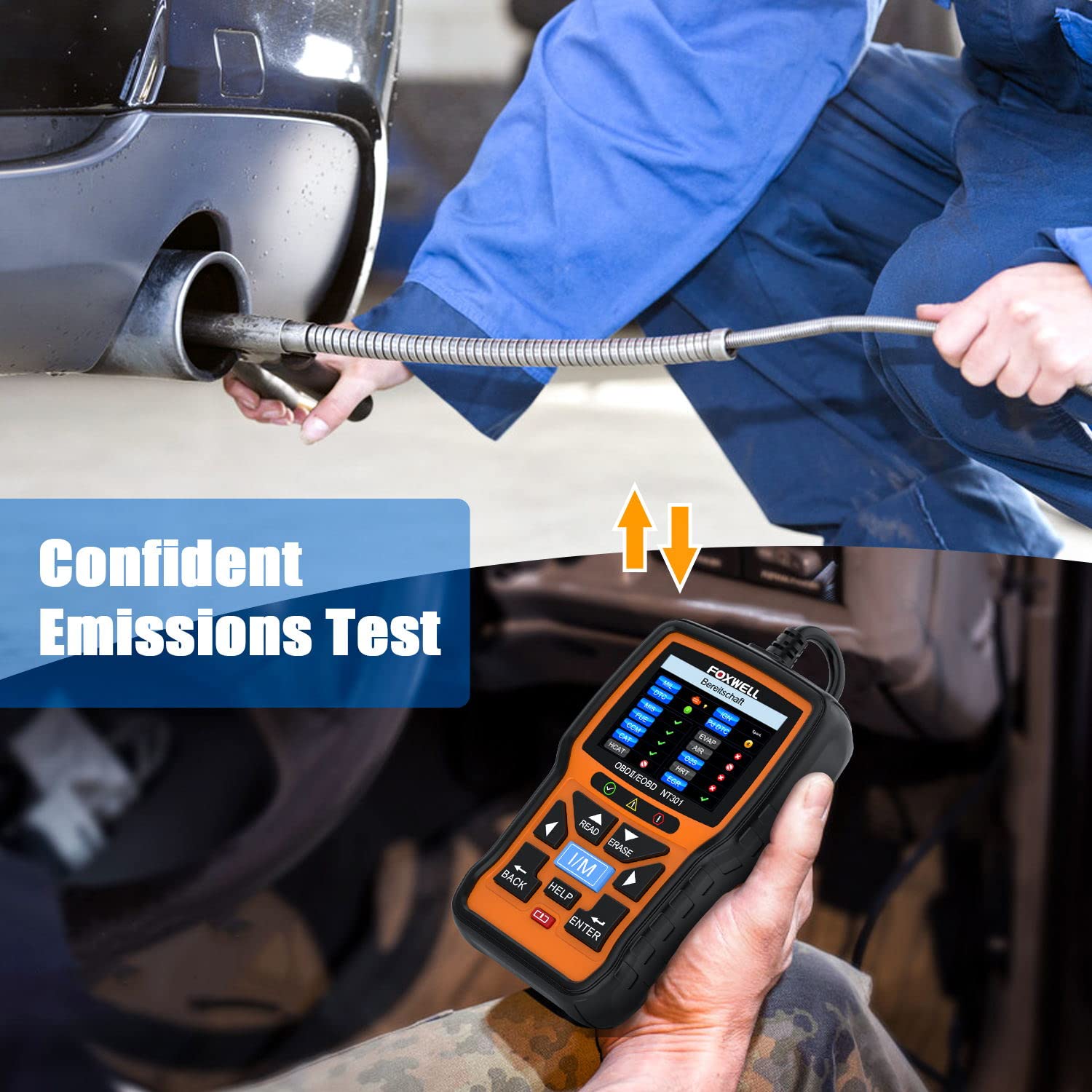 FOXWELL Car Battery Tester Analyzer BT100 Pro 12V Automotive 100-1100CCA Detect Health Faults for Regular Flooded Agm Flat Plate Spiral Gel Batteries