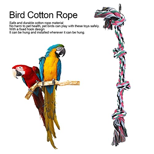 Zerodis Pet Bird Chew Cotton Rope Toys, Cotton Woven Rope Hammock Hanging on Parrot Cage, Parrots Biting Climbing Toys Cage Pendant Accessory