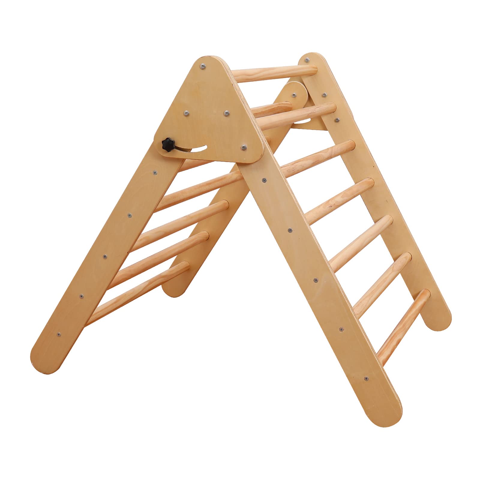 lekaihuai Pikler Triangle Climber with Ramp, Foldable Wooden Montessori Climbing Triangle Se(twood)