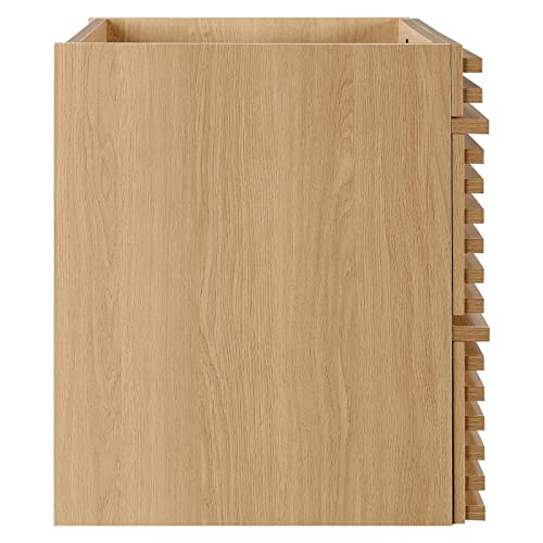 Modway Render 30" Wall-Mount Bathroom Vanity in Oak-Sink Basin Not Included, 30 Inch