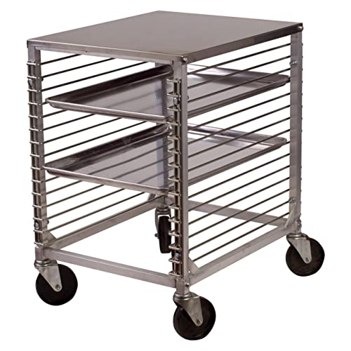 Winco 15-Tier Aluminum Sheet Pan Rack with Hard Top and Wire Slides