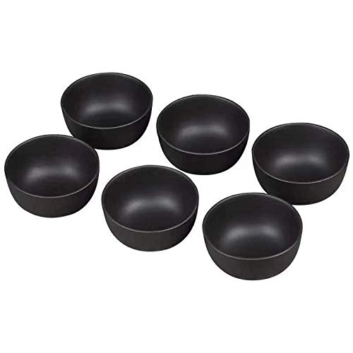 HonHeam Chinese Tea Tasting Cup Purple Sand Cups Tiny Tasting Cup Mini Tea Cup Purple Sand Kung Fu Tea Cup Ceramic Cup Tea Bowl Cup Set of 6 Black