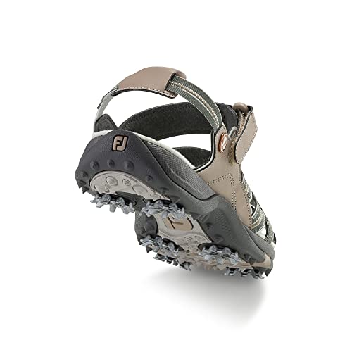 FootJoy Women's Golf Sandals Shoes, tan/Light Grey, 9