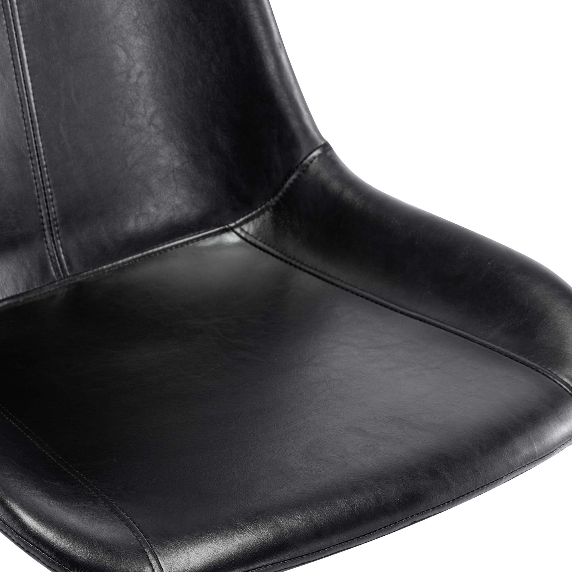 DUHOME Modern PU Leather Office Chair Desk Chair Swivel Height Adjustable Computer Chair with Wheels, White