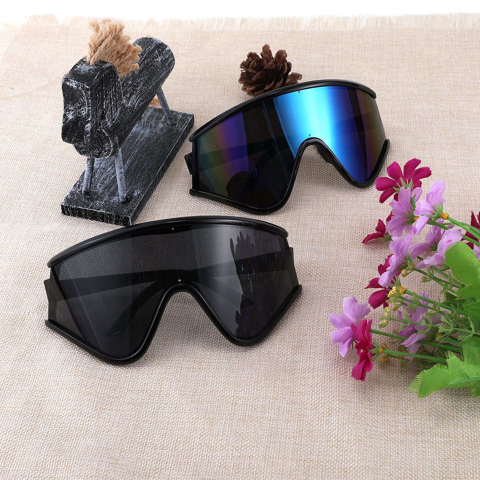 FEISEDY Shield Oversized Wraparound Sunglasses 80s One Piece Outdoor Trendy Sport Glasses Visor for Men Women B2791
