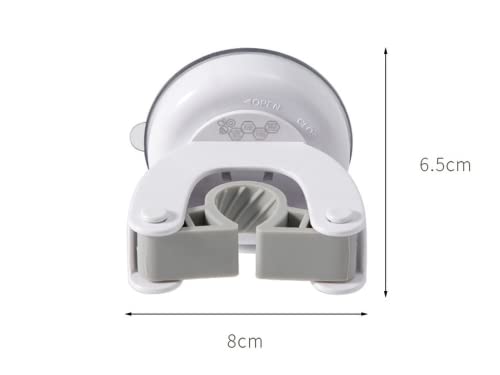 MIEDEON Bathroom Mop Holder, Strong Storage Mop Clip, Hole-free Suction Cup Wall-mounted Broom Holder (White,7*8*6.5CM)